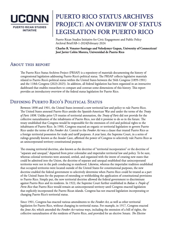 Data Reports | Puerto Rico Status Archive Project
